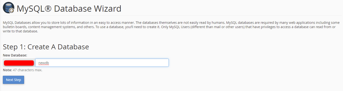 آموزش ساخت دیتابیس در سی پنل با ابزار MySQL Database Wizard