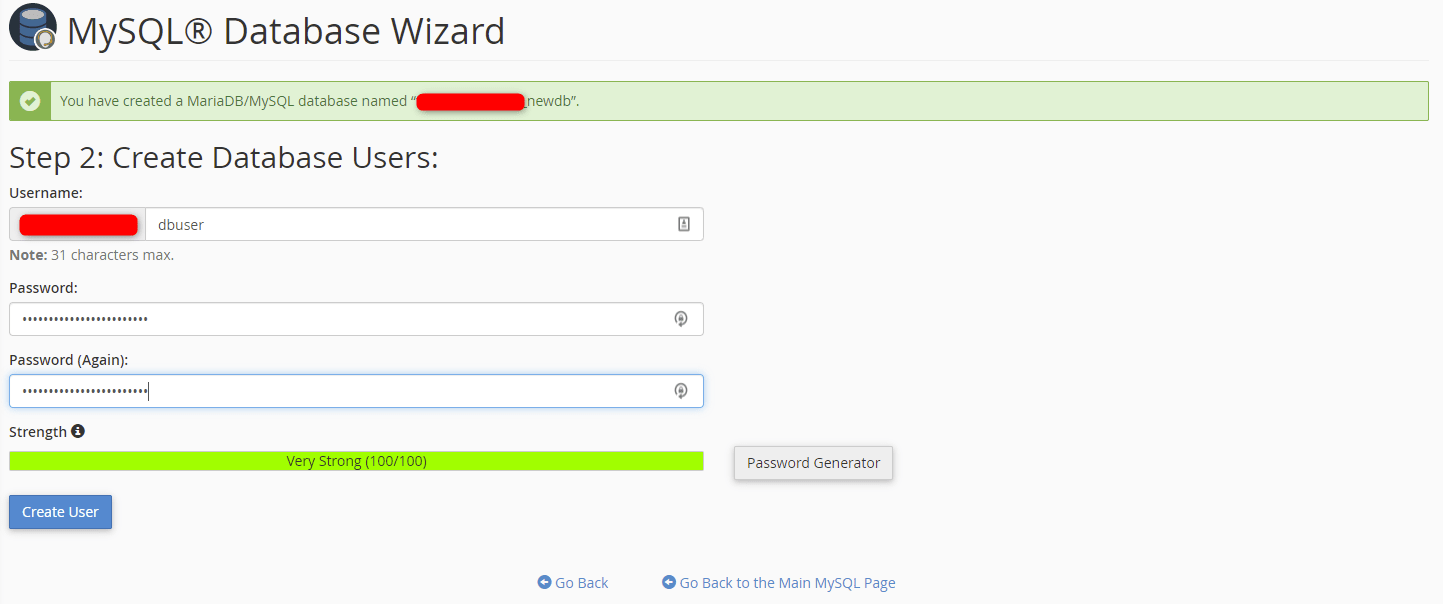 آموزش ساخت دیتابیس در سی پنل با ابزار MySQL Database Wizard