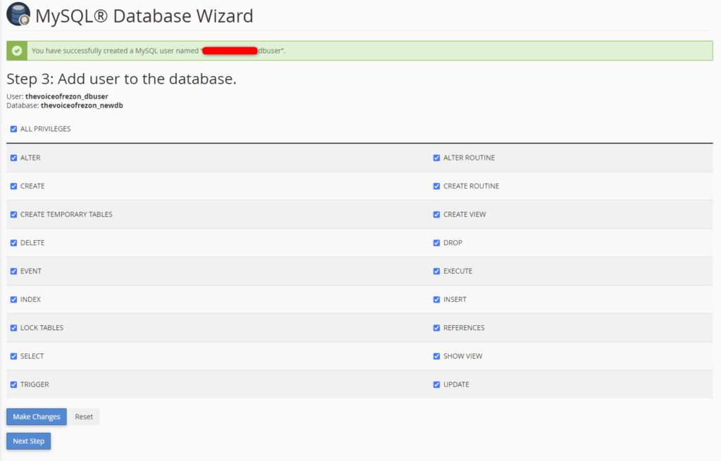 آموزش ساخت دیتابیس در سی پنل با ابزار MySQL Database Wizard